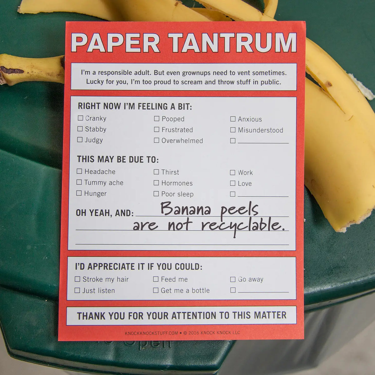 Paper Tantrum Red Notepad- 50 pages – Hilarious Humanitarian