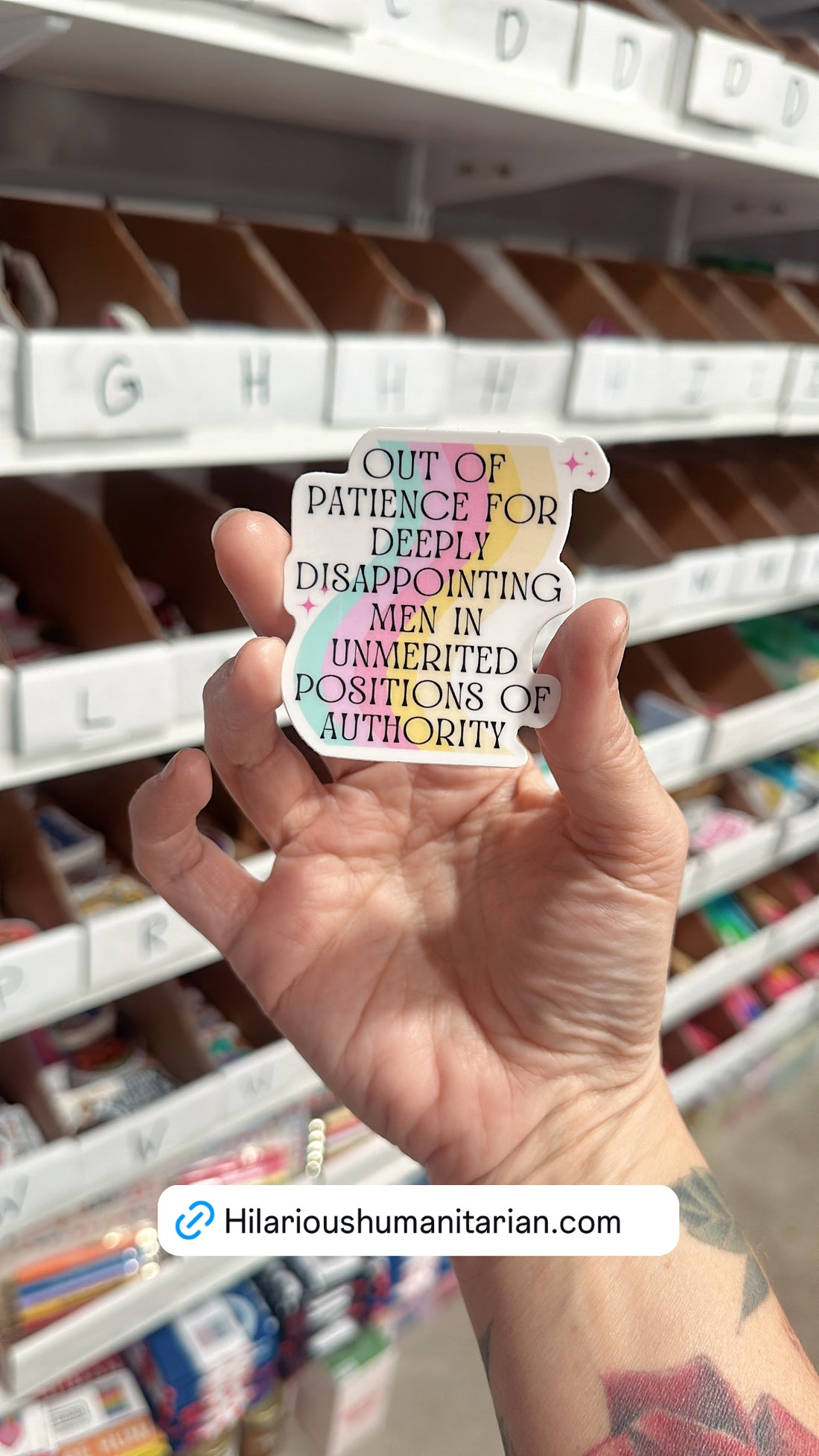 Out Of Patience For Deeply Disappointing Men Sticker – Hilarious ...