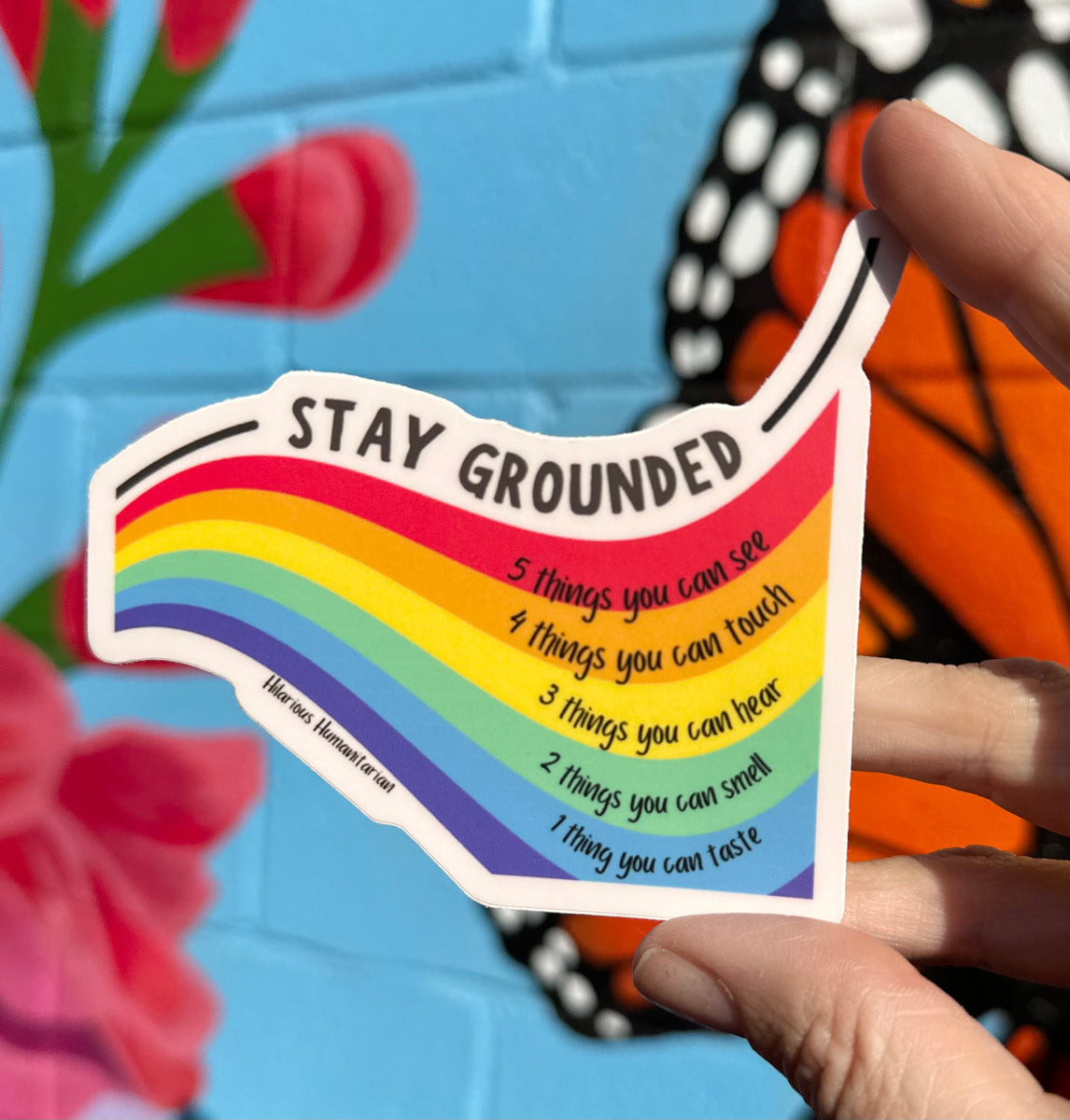 54321 Grounding Technique Sticker – Hilarious Humanitarian