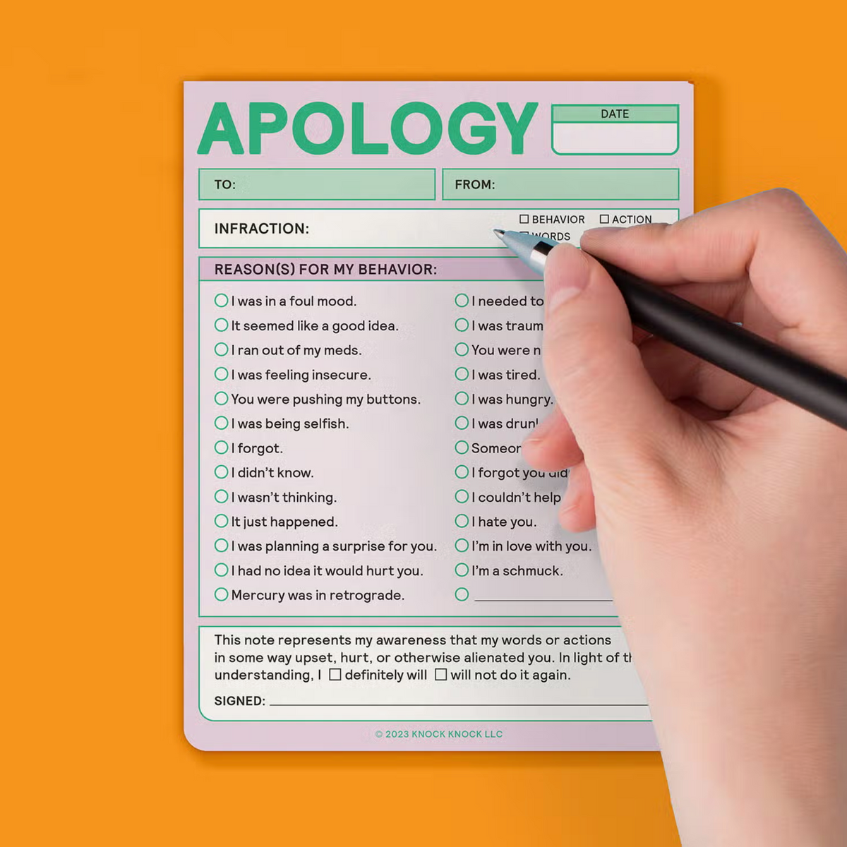 Apology Notepad (Pastel Edition) - 50 sheets – Hilarious Humanitarian
