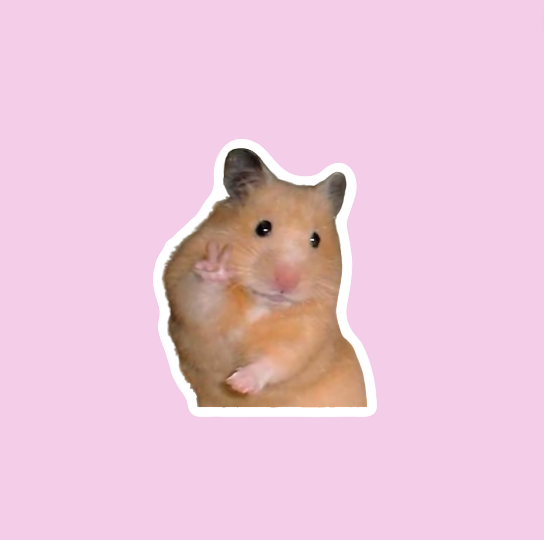 Peace Sign Hamster Sticker – Hilarious Humanitarian