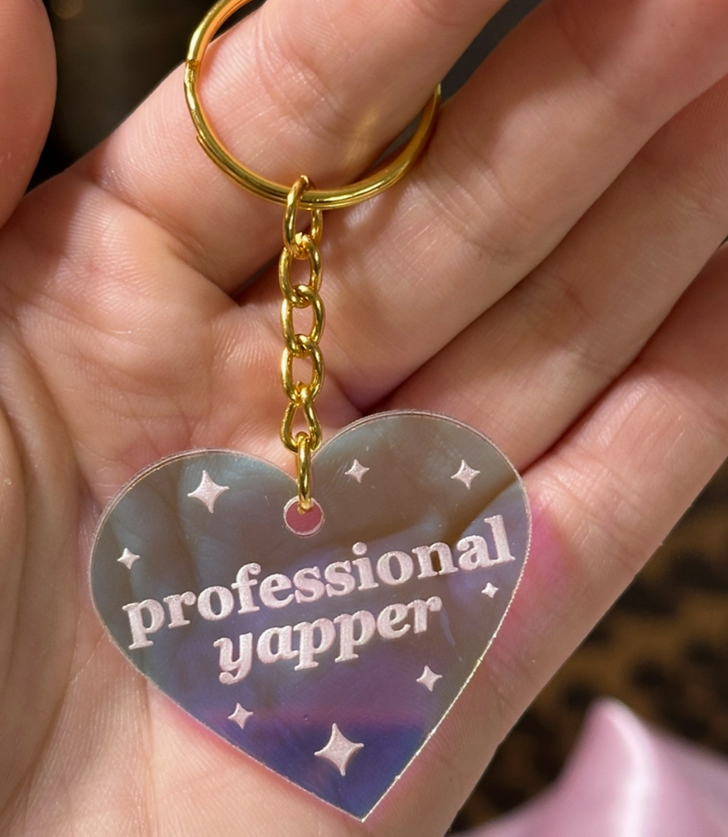 Professional Yapper Iridescent Acrylic Keychain – Hilarious Humanitarian