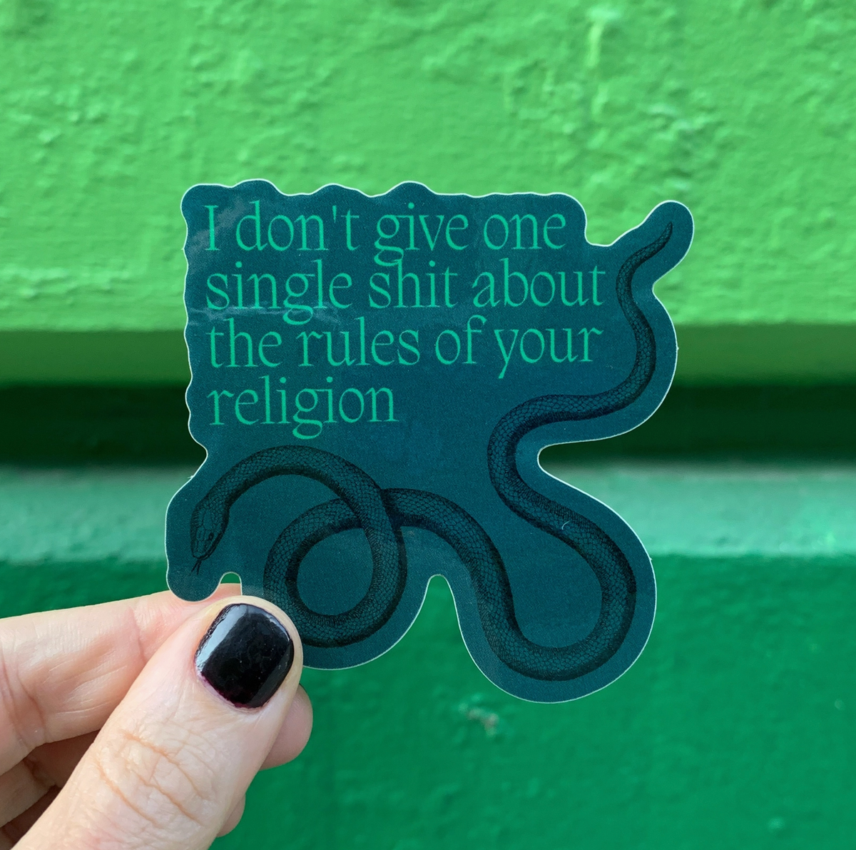 I Don't Give One Single Shit About The Rules Of Your Religion Sticker ...
