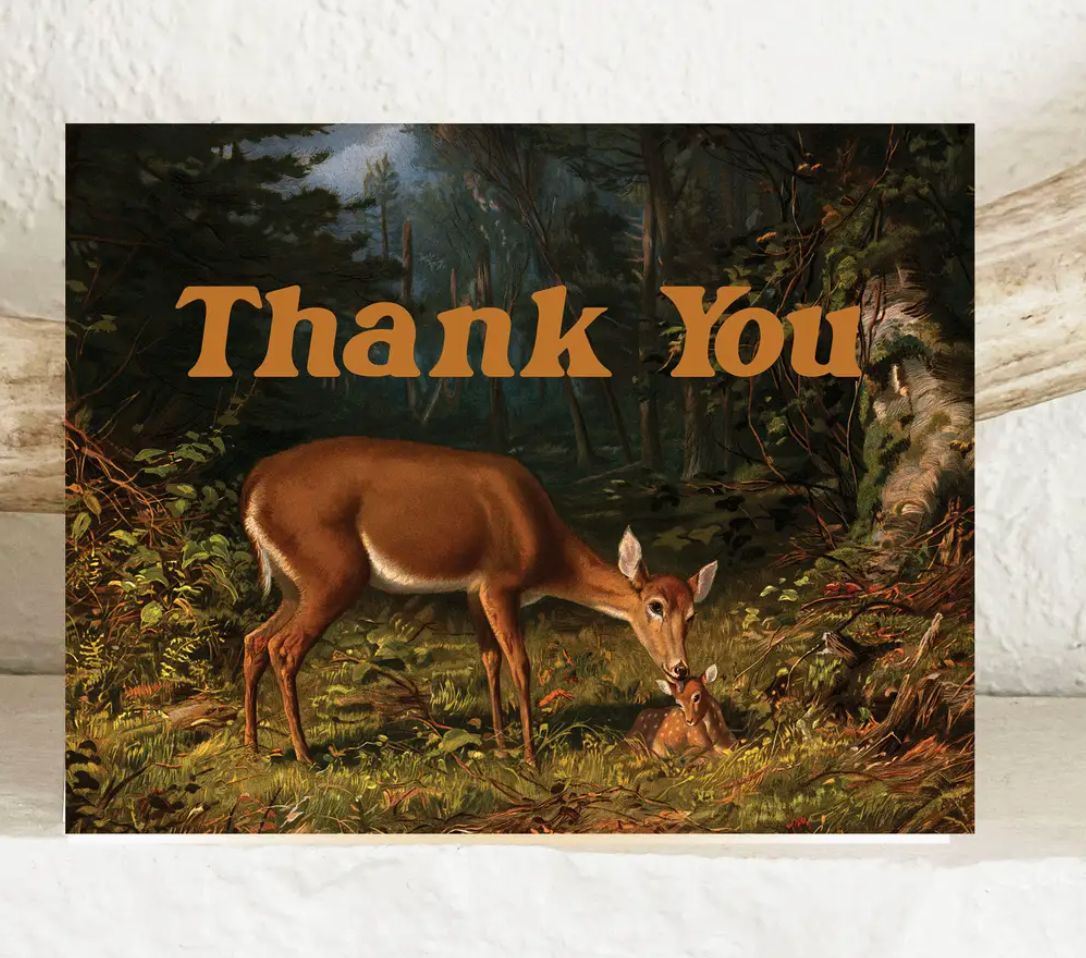Thank You Sweet Doe & Fawn Card – Hilarious Humanitarian