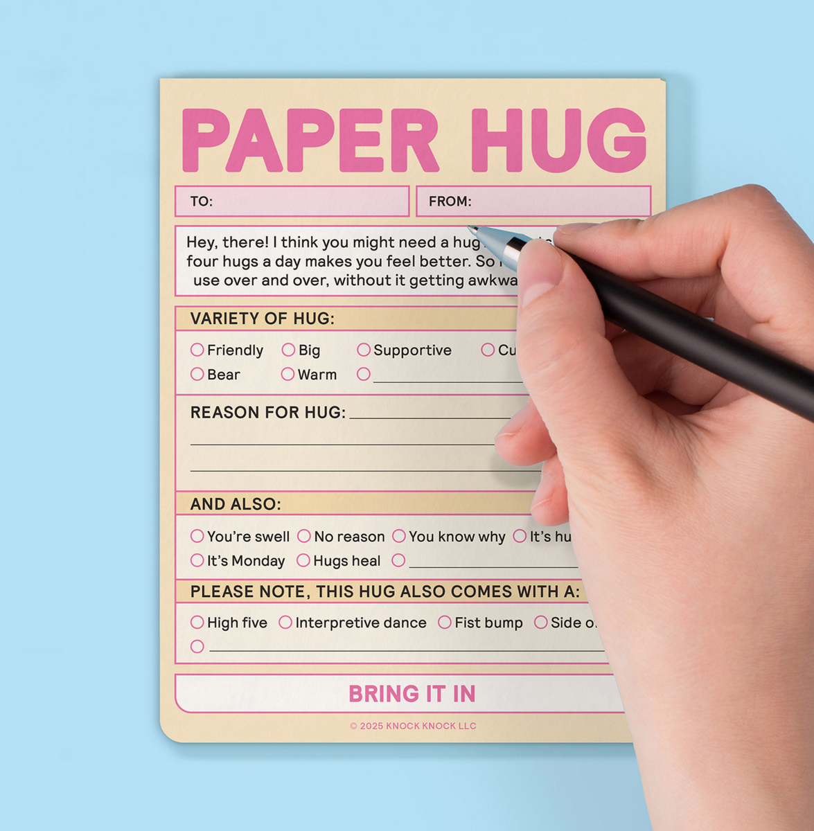 Paper Hug Notepad - 50 sheets – Hilarious Humanitarian