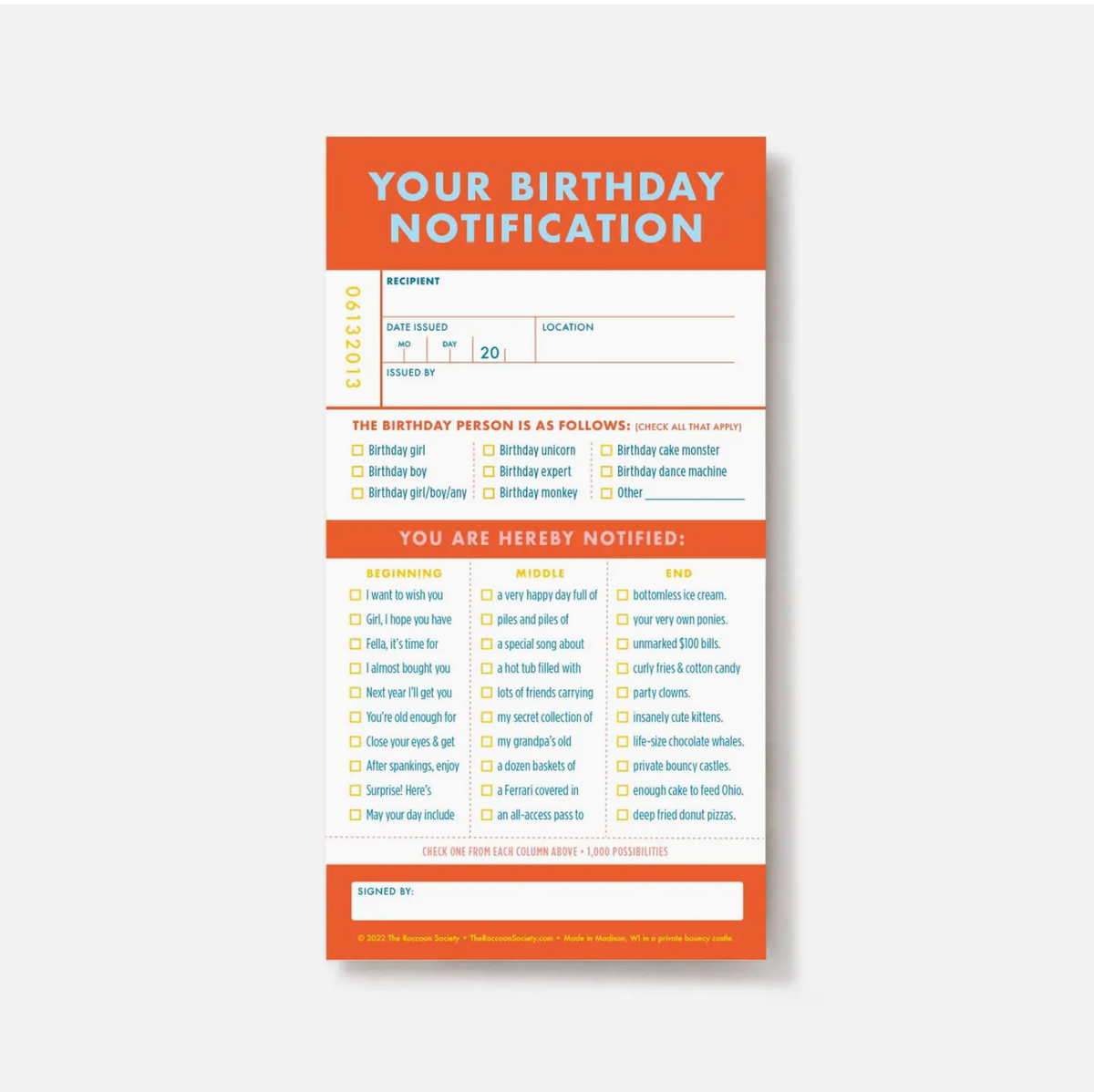 Your Birthday Notification Notepad - 40 sheets – Hilarious Humanitarian