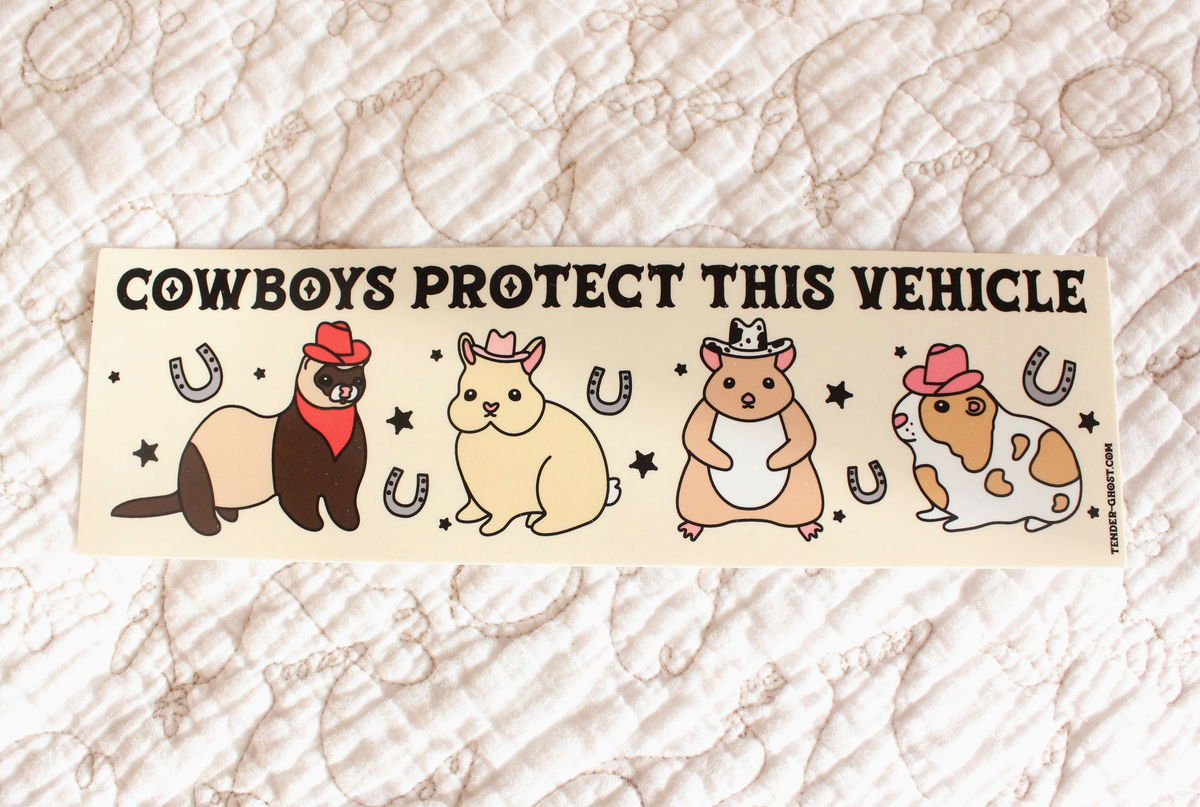 Cowboys Protect This Vehicle Bumper Sticker – Hilarious Humanitarian
