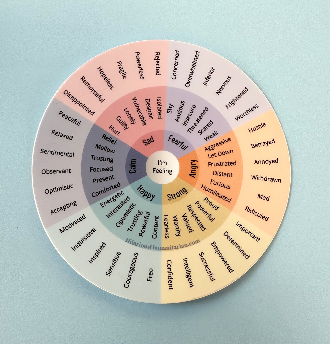 Wheel of Emotions Sticker – Hilarious Humanitarian
