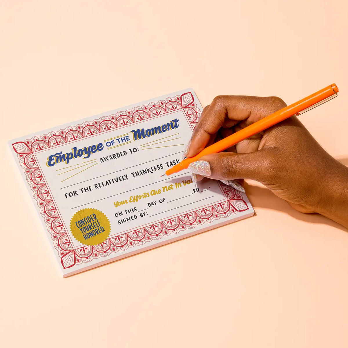 Employee of the Moment Certificate Notepad -50 sheets – Hilarious ...